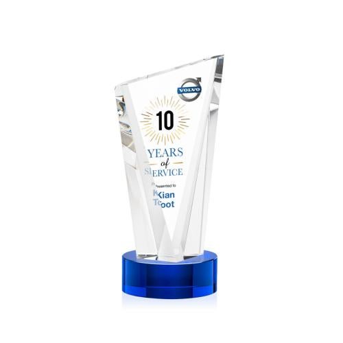 Maher Full Color on Lockwood Base Blue Peaks Crystal Trophy