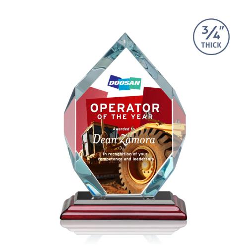 Diamond Diamond Full Color Rosewood Polygon Crystal Trophy