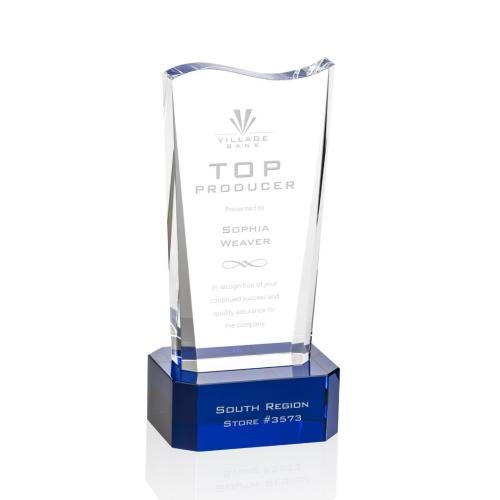 McCord on Base Blue Unique Crystal Trophy TFY-OPT3542-L