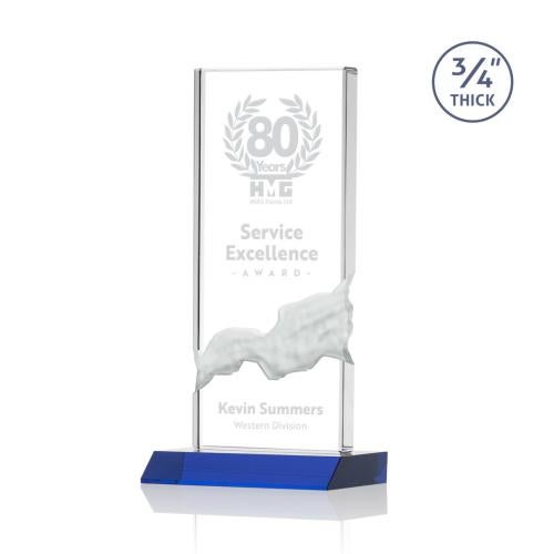 Rubin Blue Rectangle Crystal Trophy TFY-AWS3231-L