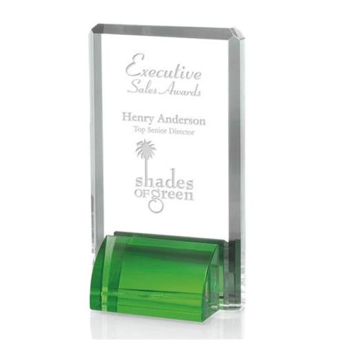 Barraza Green Rectangle Crystal Trophy TFY-OPT4901G