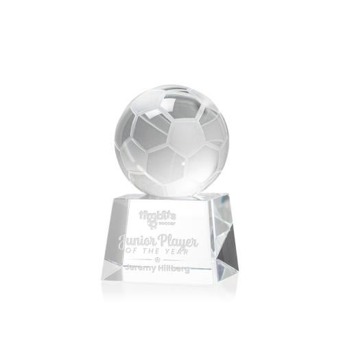 Soccer Ball Globe on Small Base Crystal Trophy TFY-OPT8512-RC