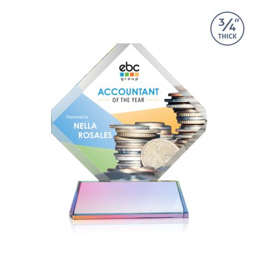 Jacobsen Full Color on Helton Prismatic Crystal Trophy