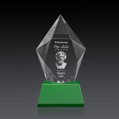 Barron 3D on Base Green Polygon Crystal Trophy | Trophy