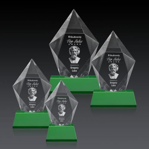 Barron 3D on Base Green Polygon Crystal Trophy | Trophy
