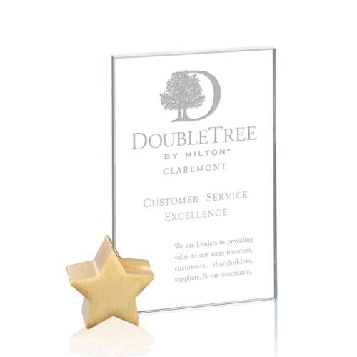 Marquez Starfire/Gold Star Rectangle Crystal Trophy
