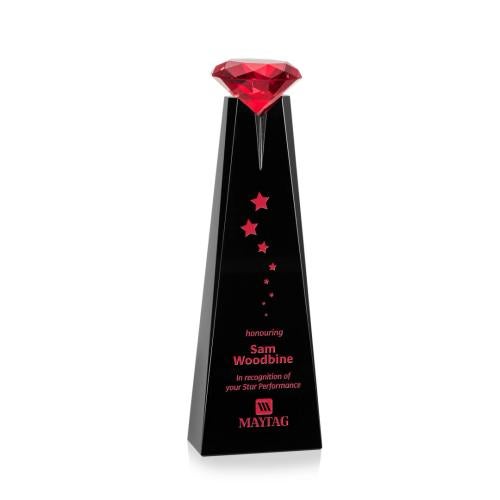 Mitchell Diamond Black/Ruby Towers Crystal Trophy