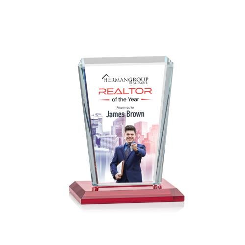 Frank Full Color Red Rectangle Crystal Trophy TFY-AWV3702-R