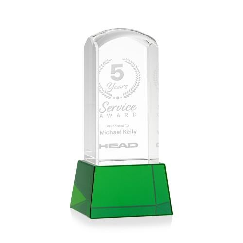 Silkwood on Base Green Towers Crystal Trophy TFY-OPT3201-G