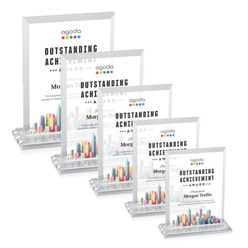 Villa Full Color Clear Rectangle Crystal Trophy TFY-AWV6101