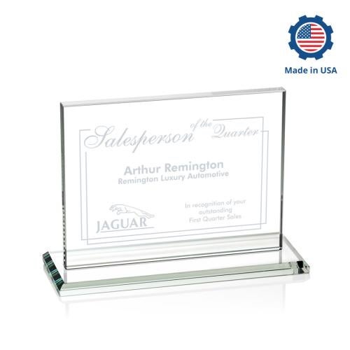 Roach Made in USA (Horiz) Rectangle Crystal Trophy