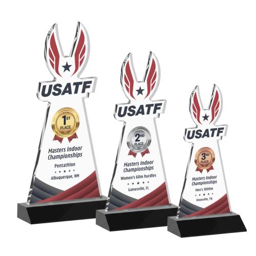 Crystal Trophies | EdgeCraft Full Color Unique on Mitered Base-Black